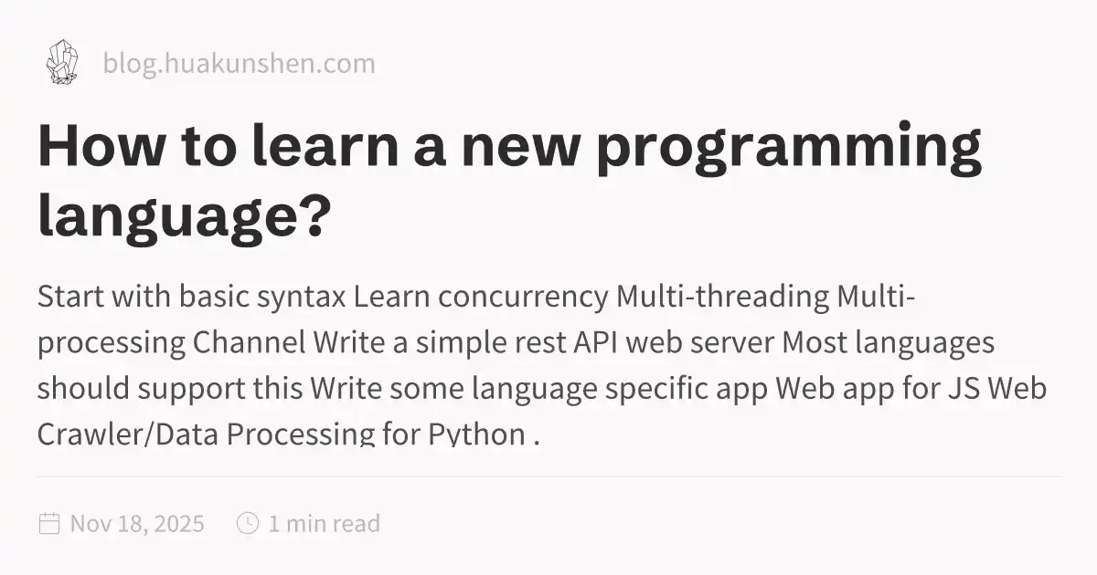 How to learn a new programming language?