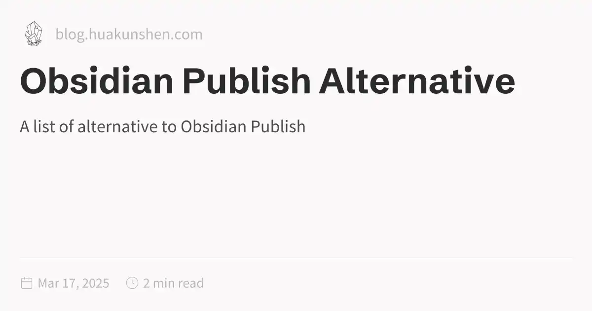 Obsidian Publish Alternative