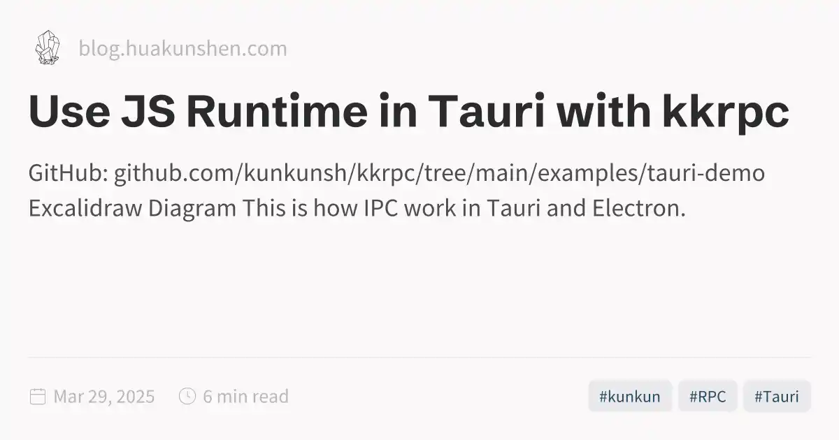 Use JS Runtime in Tauri with kkrpc