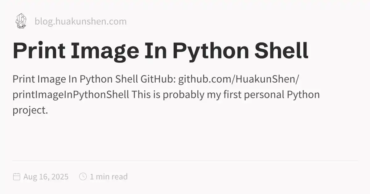 Print Image In Python Shell