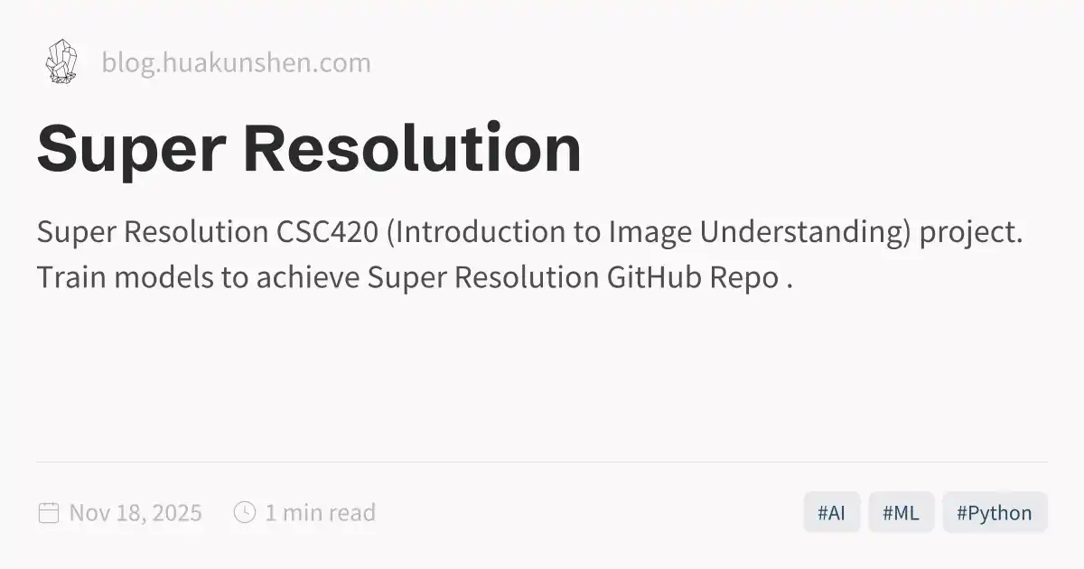 Super Resolution