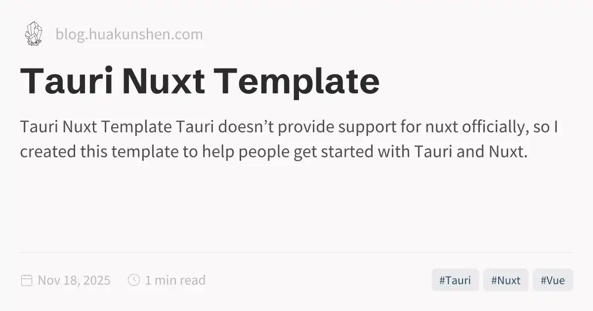 Tauri Nuxt Template